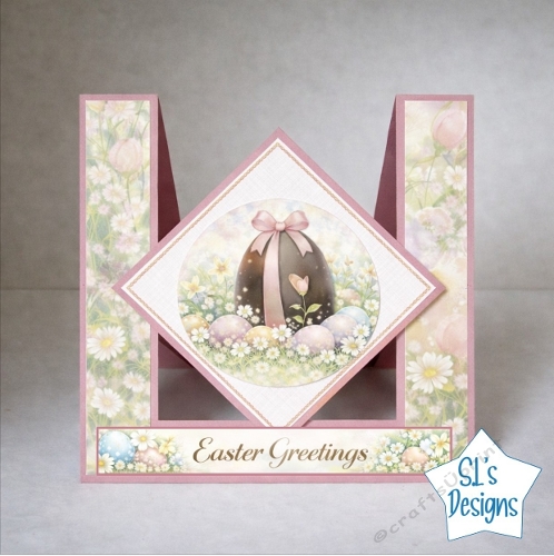 3D Easter Card Topper with Chocolate Egg and Spring Flowers ...