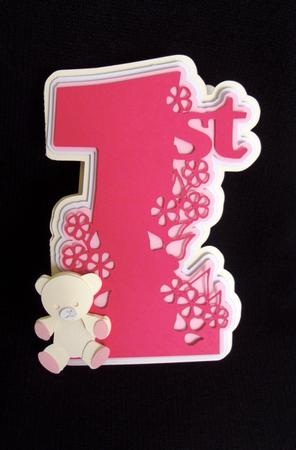 1st Birthday Card with Teddy - CUP692502_1577 | Craftsuprint