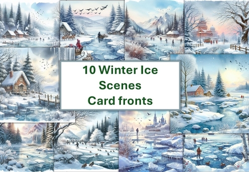 10 Christmas Winter Ice Card Fronts 8x8 inches JPEG PK2 - CUP1350160 ...