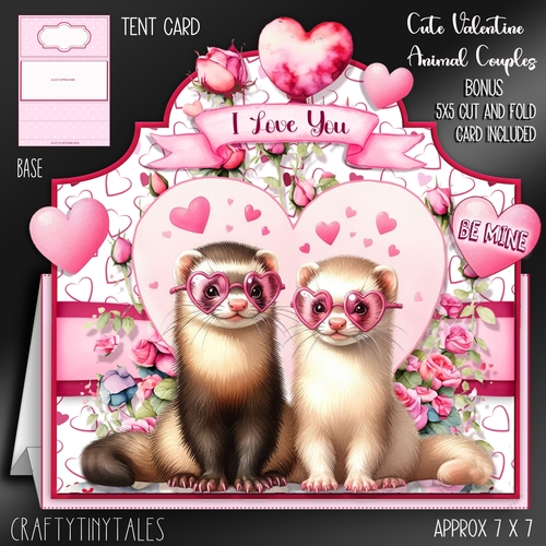 Cute Valentine Animal Couples Kit-5 - CUP1270334_1784 | Craftsuprint