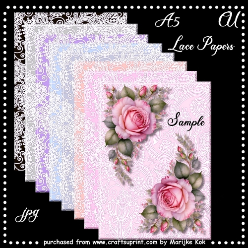 CU A5 Lace Papers - CUP1364860_936 | Craftsuprint