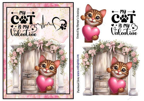 My Cat is my Valentine. - CUP1283581_71070 | Craftsuprint