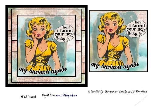 Retro Funny Sarcastic Sassy Girl card - CUP1373714_71070 | Craftsuprint