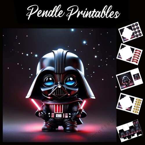 A Little Bit Dark Vader. 7x7 Card Kit. Matching Box, Gift Bauble,Tag ...