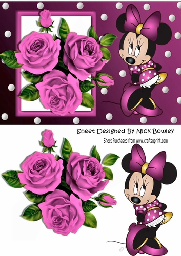 I Just love pink roses, with cute little minnie mouse - CUP791081_415 ...