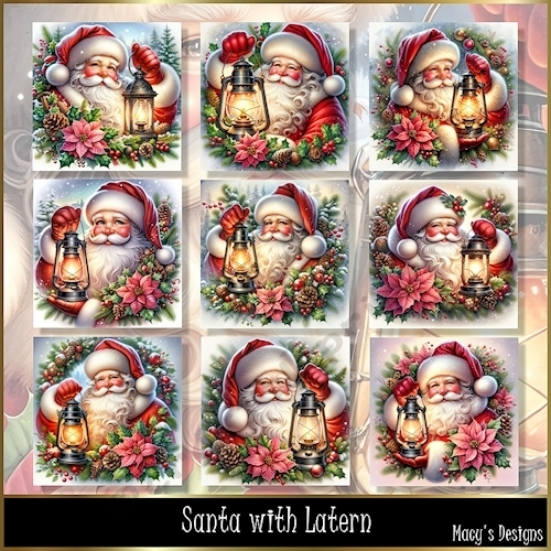 Santa with Latern - Illustrations for Cards, Mini kits & Designers ...