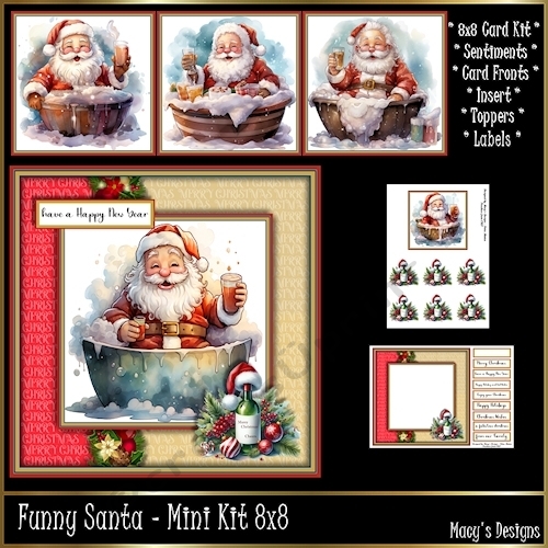 Funny Santa - Mini Kit 8x8 - CUP1402529_124264 | Craftsuprint