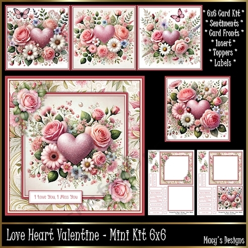 Love Heart Valentine or birthday - Mini Kit 6x6 - CUP1412743_124264 ...