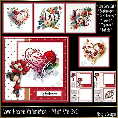 Love Heart Valentine 1 - Mini Kit 6x6 - CUP1414426_124264 | Craftsuprint
