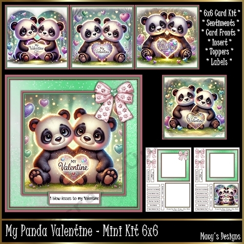 My Panda Valentine - Mini Kit 6x6 - CUP1414427_124264 | Craftsuprint