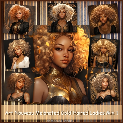 Art Nouveau Melanated Gold Haired Ladies Mix 1 - CUP1330931_442 ...