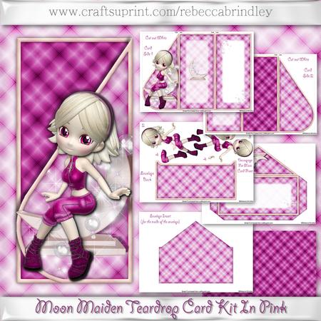 Moon Maiden Teardrop Card Kit in Pink - CUP192104_442 | Craftsuprint