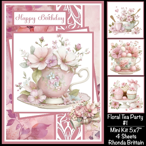 Floral Tea Party #1 Mini Kit 5x7 (4) - CUP1422499_40 | Craftsuprint