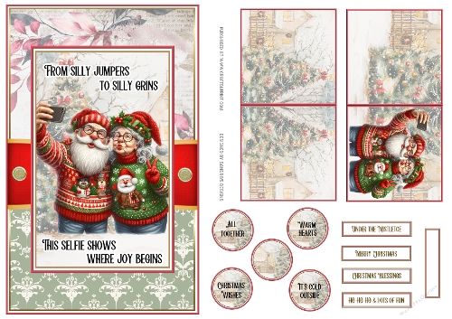 Christmas Selfie A5 sentiment topper with gift tag - CUP1404106_719 ...