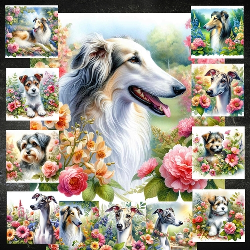 Spring Meadow Dogs 4 - CUP1292670_77133 | Craftsuprint