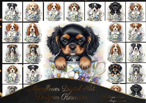 Beautiful Tea Cup Pups 3 - CUP1421731_77133 | Craftsuprint