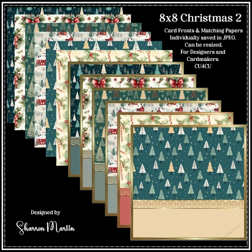 8x8 Christmas Patterns Card Fronts & Matching Papers 2 - CUP1378573 ...