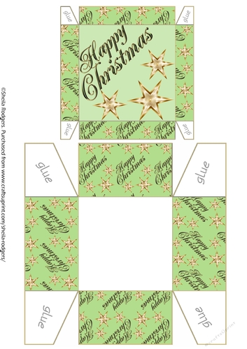 GIFT BOX - GREEN HAPPY CHRISTMAS - CUP1009979_66 | Craftsuprint