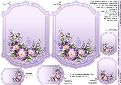 Purple Flowers and Butterflies Insert Plates - CUP422034_422 | Craftsuprint