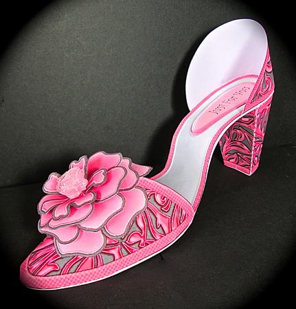 I Love Shoes Kit Pink Pattern with 3D Rose - CUP526316_422 | Craftsuprint