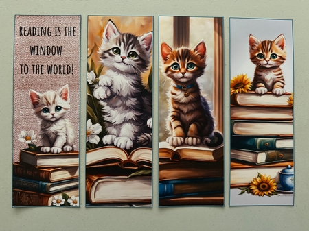 Kitty cat 4 x bookmarks - CUP1330256_719 | Craftsuprint