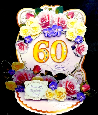 Giant Easel Tableau 3D Card Kit - Birthday Bouquets 60-100 - CUP196563 ...