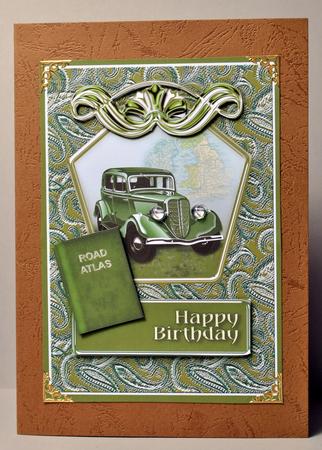 Classic Green Car in a Frame Decoupage - CUP247379_422 | Craftsuprint