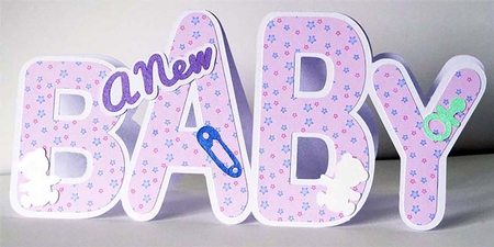 Baby Word Card and Envelope - CUP910097_40382 | Craftsuprint