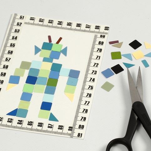 A Card Series with Masking Tape and Foil Mosaic Tiles