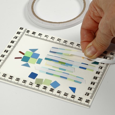 A Card Series with Masking Tape and Foil Mosaic Tiles