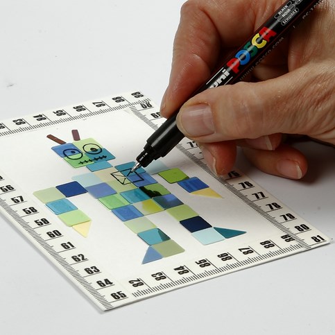 A Card Series with Masking Tape and Foil Mosaic Tiles