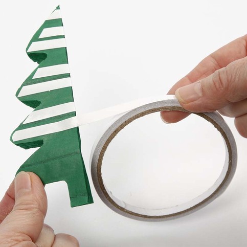 A Christmas Card with a Christmas Tree made from Concertina Paper