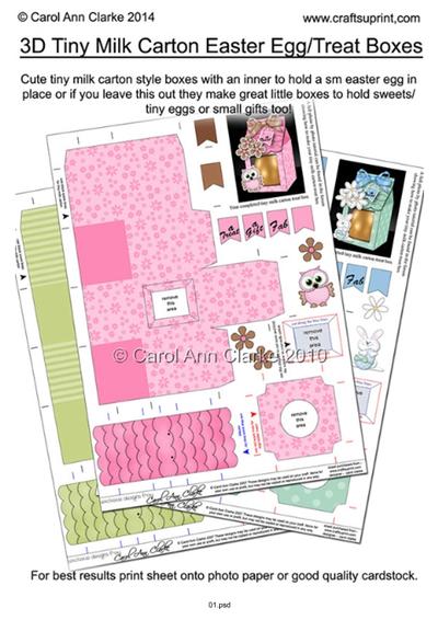 **3D Tiny Easter Egg Milk Carton/ Treat Boxes** Tutorial
