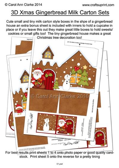 3D Xmas Gingerbread House Treat Box Tutorial