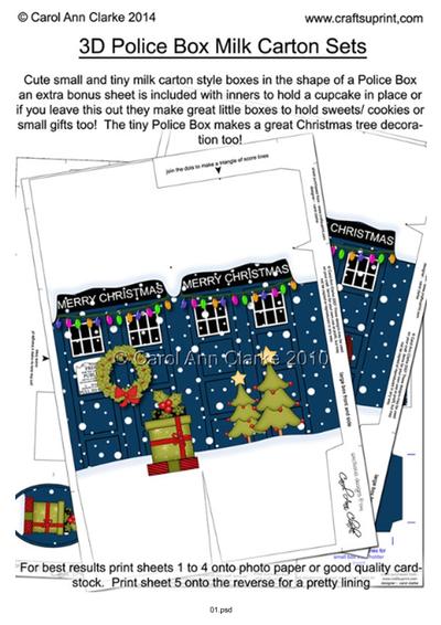 3D Police Box Milk Carton Treat Boxes - CUP583239_359 | Craftsuprint