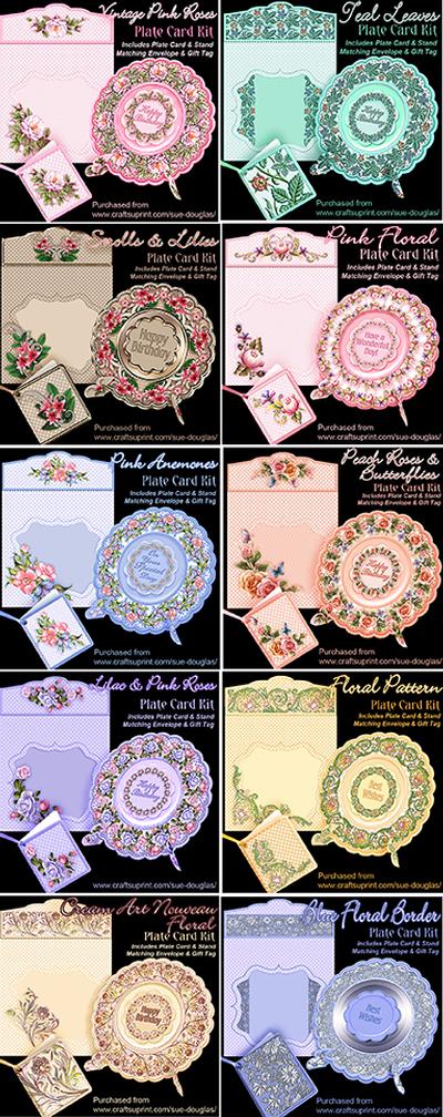 Plate Card Kit - Pink Floral - CUP360859_422 | Craftsuprint
