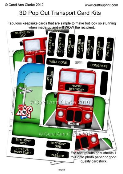3D Camper Van Pop Out Card Kit - CUP327919_359 | Craftsuprint