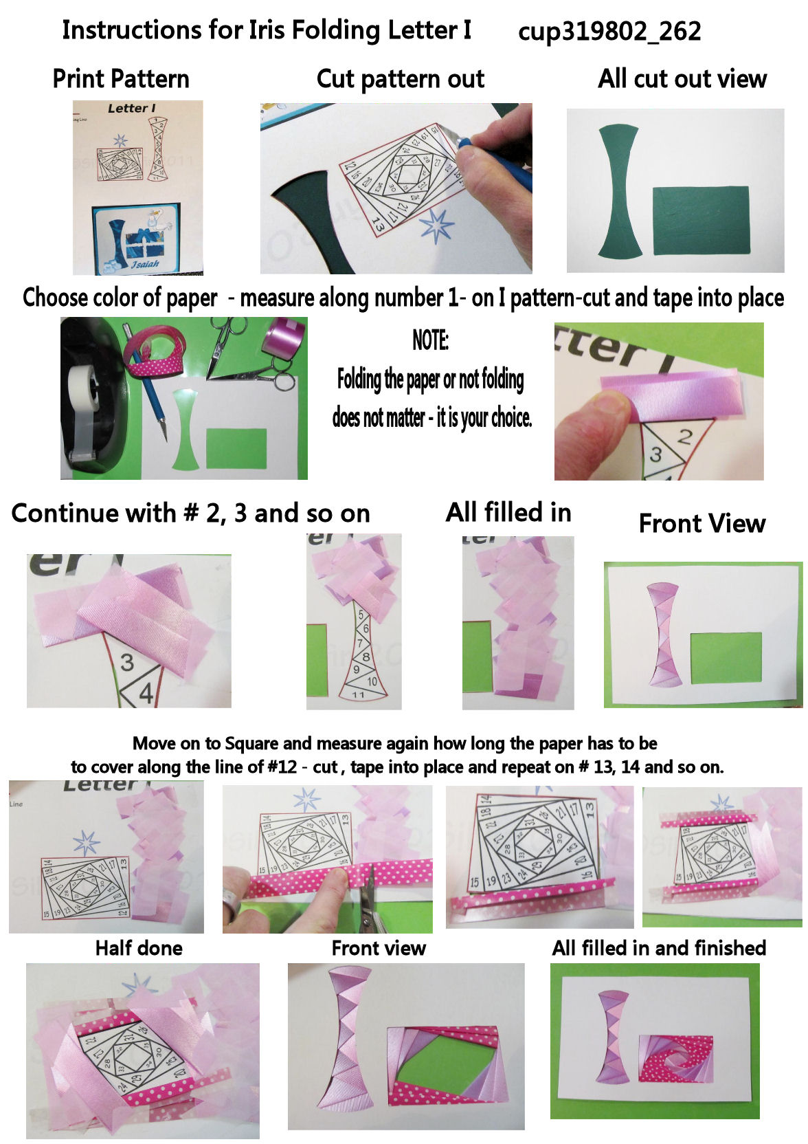 Instruction for My Iris folding Alphabet's