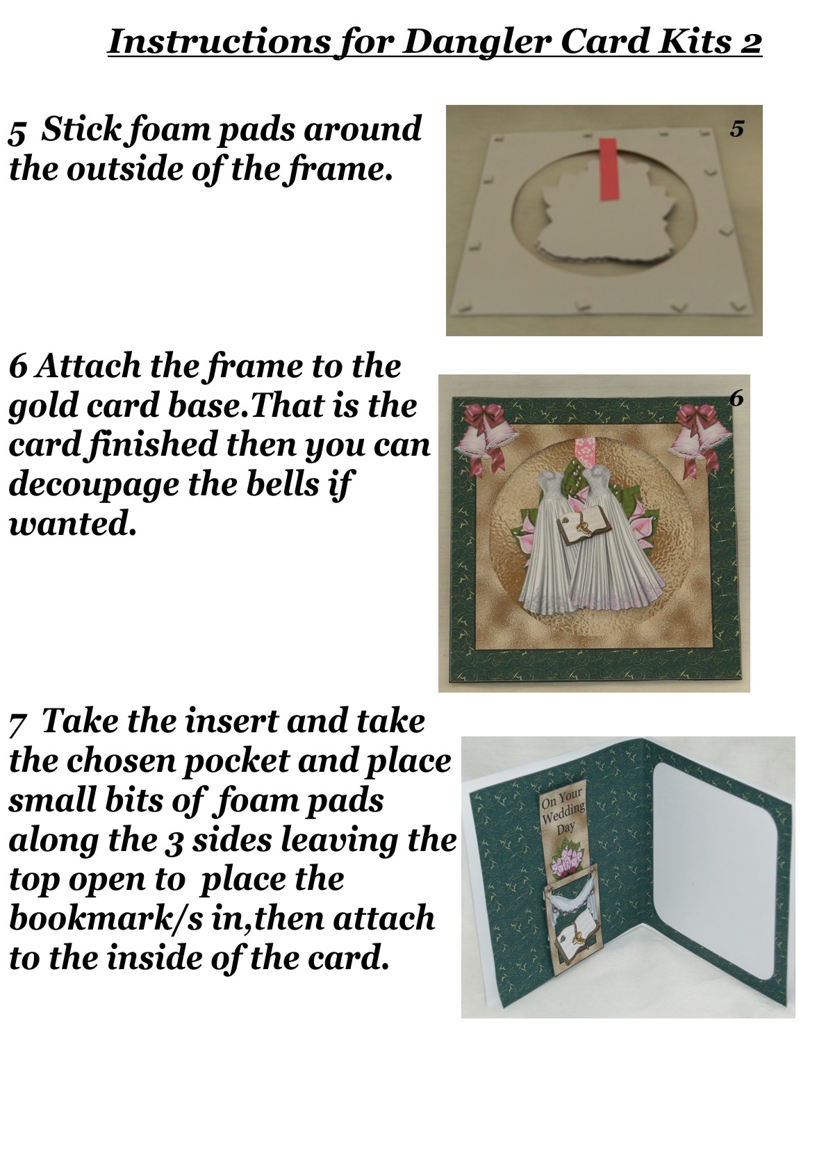 Instructions for Dangler Card Kits